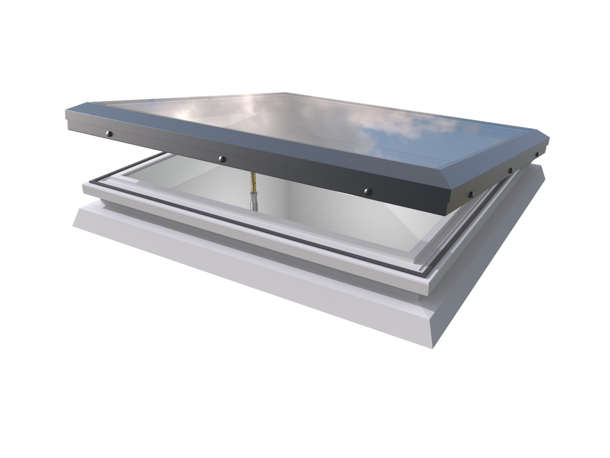 Brett Martin Flat Glass Rooflight Manual Hinge to Suit Builders Kerb — Express Glass Warehouse