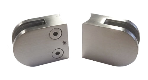 Round Back Brushed Satin D Shaped Glass Clamp | Shop Online — Express ...