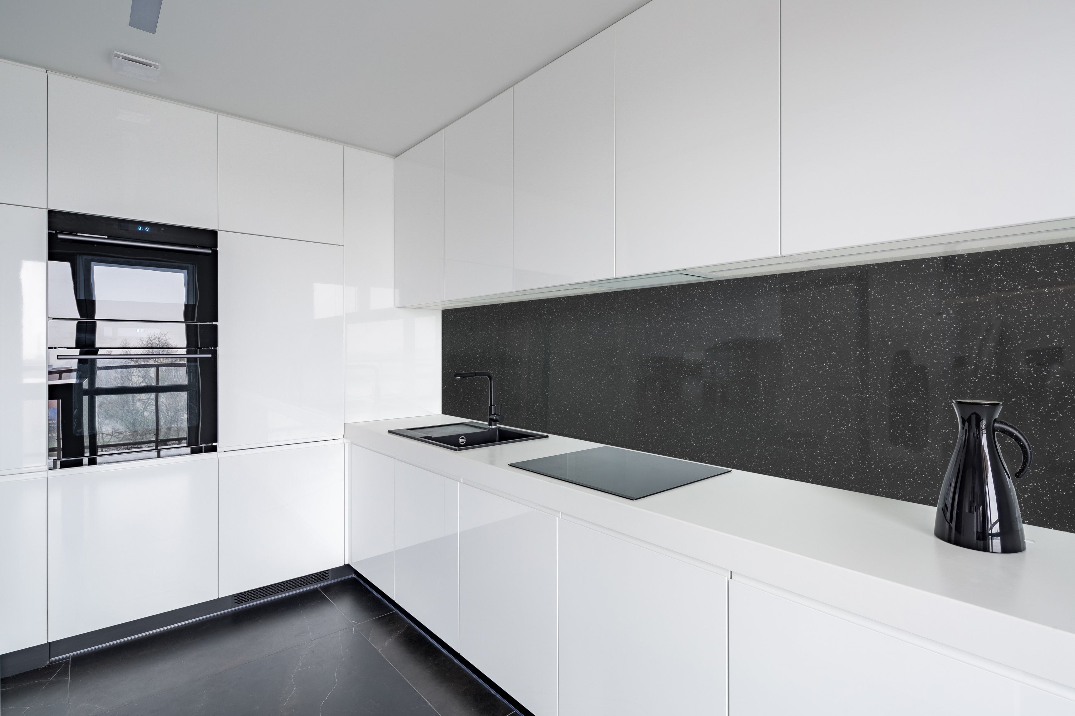 Kitchen Glass Splashback - Black with Glitter - EGW — Express Glass ...